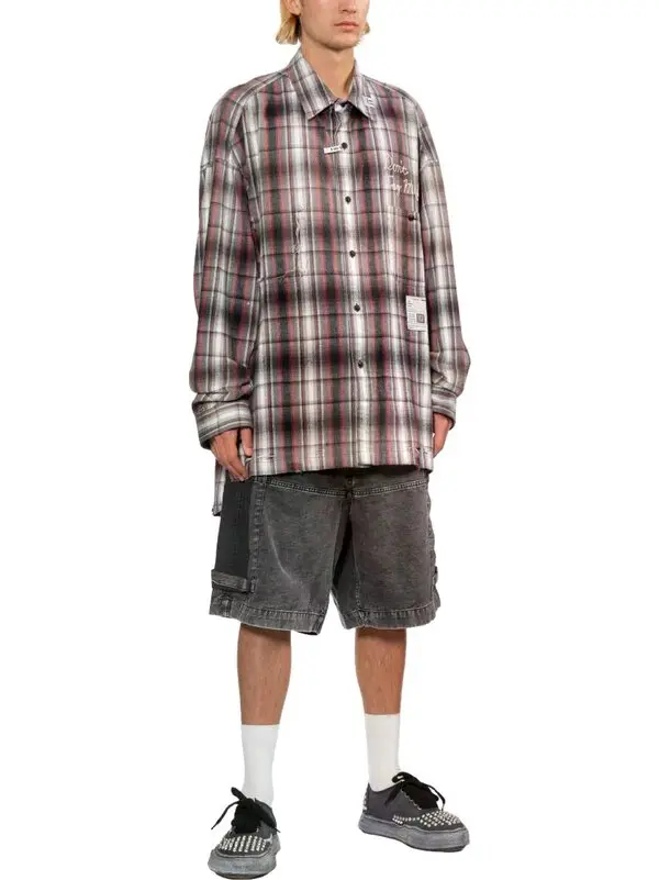 Mihara Yasuhiro Plaid Embroidered Shirt - White