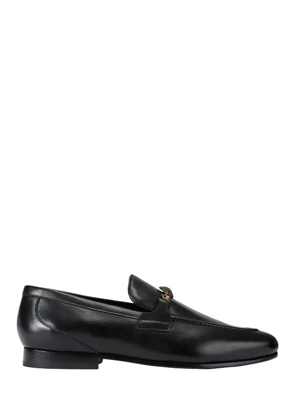 Kurt Geiger Leather Alton Loafers With Chain Detail - Black