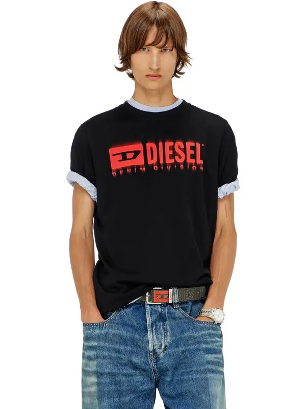 DIESEL® T-shirt With Blurry Logo - Black