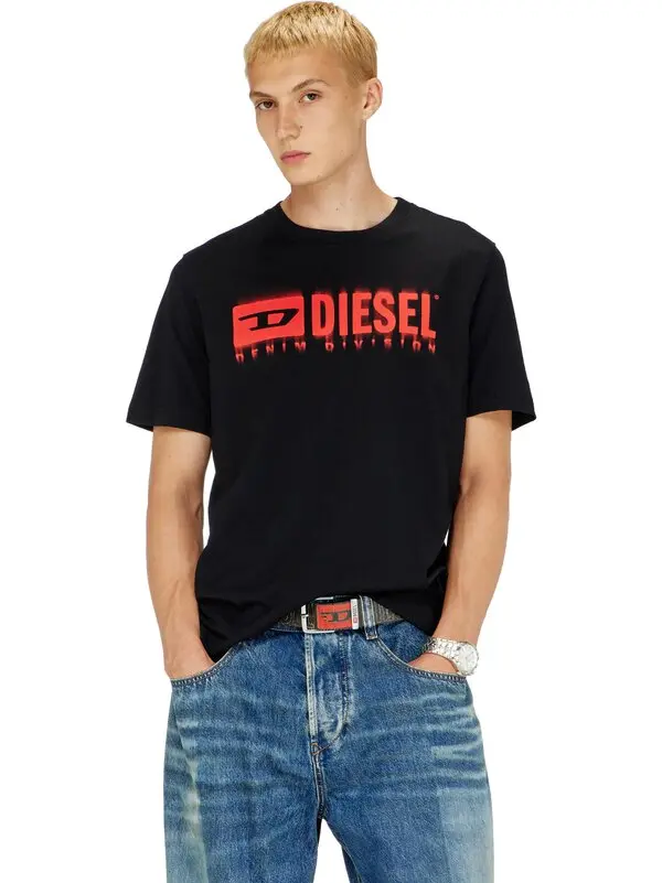 DIESEL® T-shirt With Blurry Logo - Black