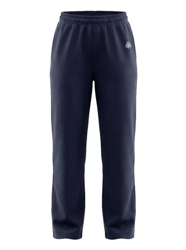 BE ATHLETICA Varsity Wide-leg Cotton Pants - Blue