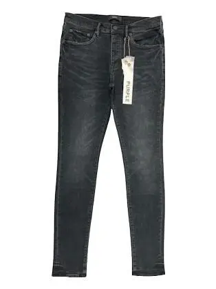 PURPLE BRAND Skinny Hotfix Logo Pant - Black