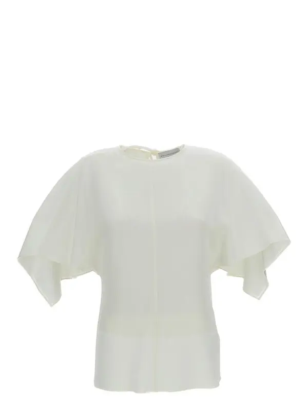 Stella McCartney Handkerchief Satin Top With Asymmetrical Batwing Sleeves - Multicolor