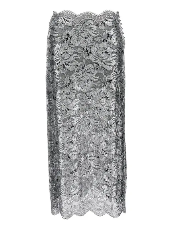 Rabanne Silver Lace Moon Skirt - Multicolor