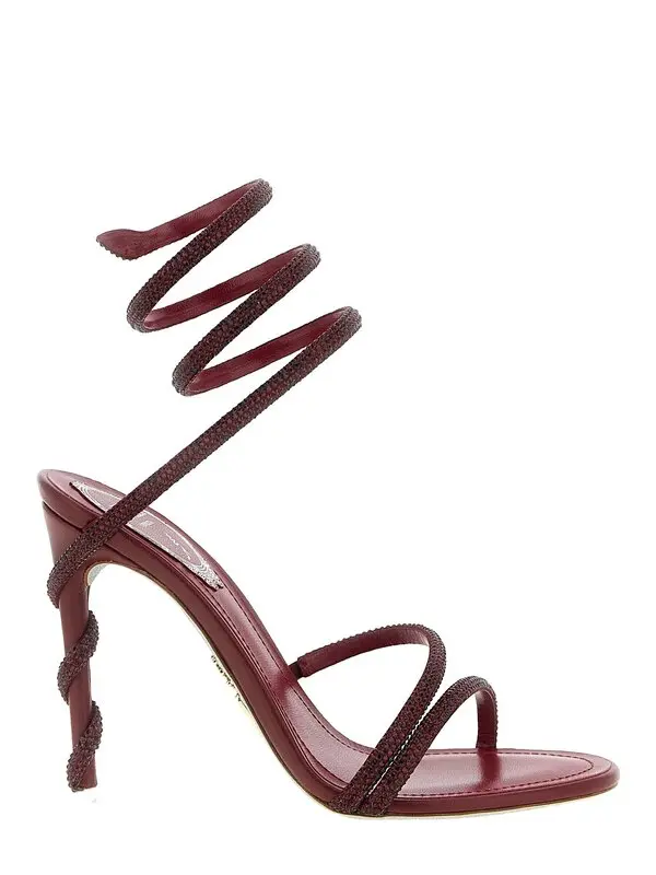 Rene Caovilla Margot Embellished Crystal Ankle Wrap Stiletto Sandals - Multicolor