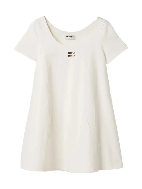 Miu Miu Jersey Mini Dress - White