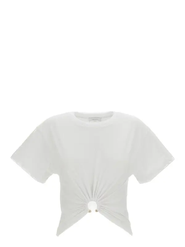 Rabanne Cropped T-shirt With Metal Piercing Detail - Multicolor