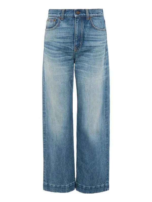Chloé High-rise Cropped Wide-leg Jeans - Blue