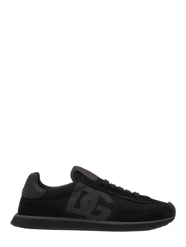 Dolce & Gabbana Suede And Mesh Dg Cushion Sneakers - Black