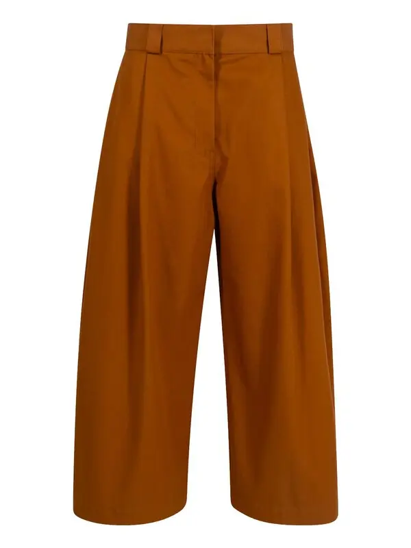 Balenciaga Barrel-leg Pleated Long Bermudas - Brown