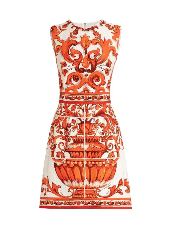 Dolce & Gabbana Majolica-print A-line Short Dress - Multicolor