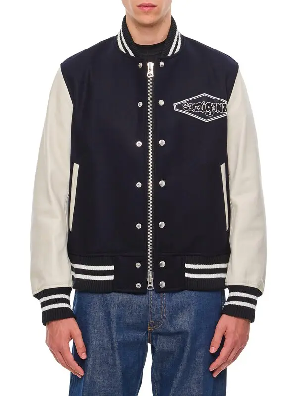 Sacai Gonz Wool Melton X Leather Blouson - Multicolor