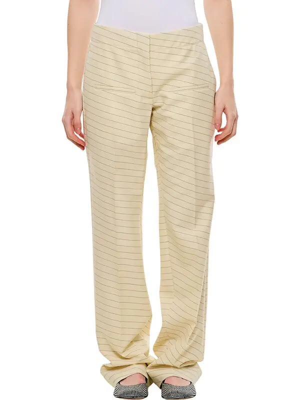 JW Anderson Cream Striped Straight Leg Trousers - Multicolor