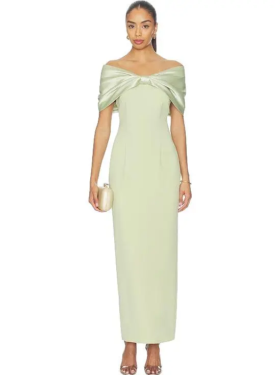 SONYA MODA Belluno Crepe Gown - Pistachio