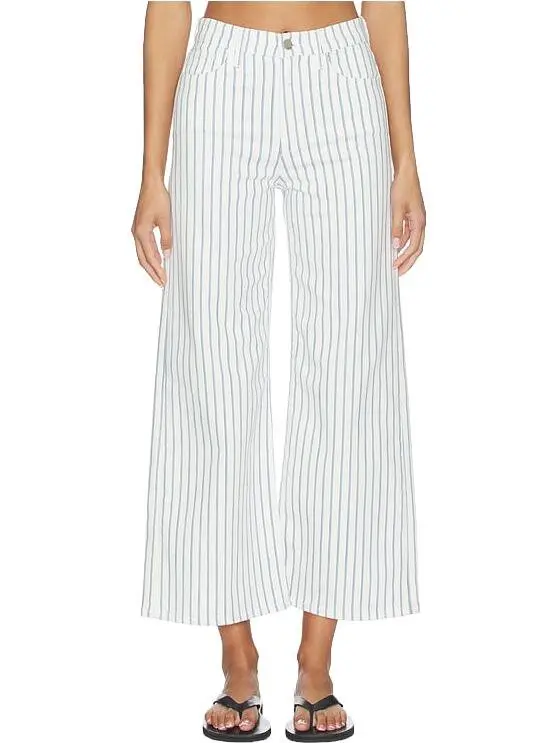 Joe's Jeans High Rise Wide Leg Striped Jeans - Blue Multi Stripe
