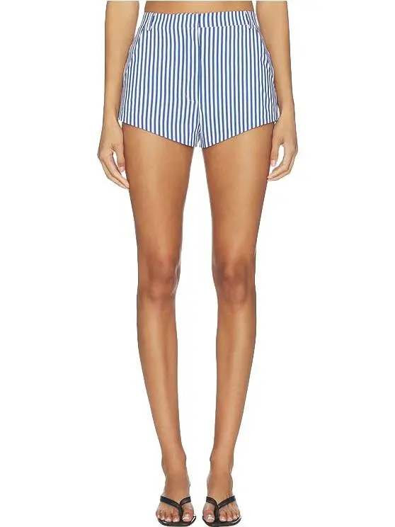 Amanda Uprichard Cara Shorts - Blue Ivory