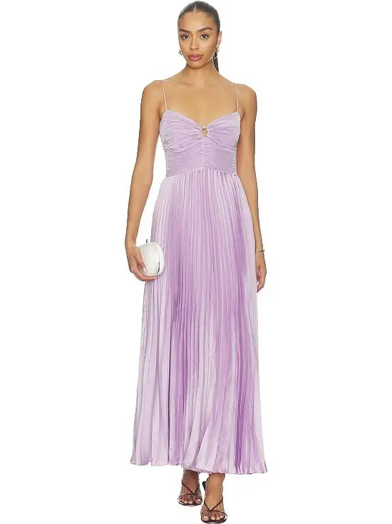 Astr The Label Alaia Pleated Maxi Dress - Lilac