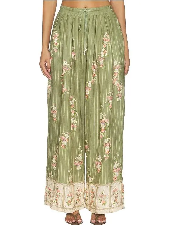 Agua Bendita Wide Leg Floral Print Trousers - Multicolor