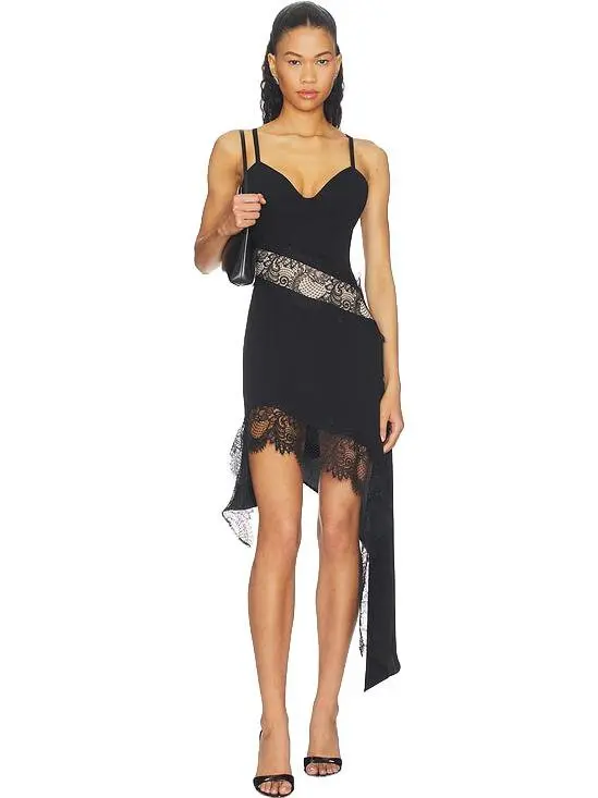 Steve Madden Wes Dress With Lace Trim - Black Onyx