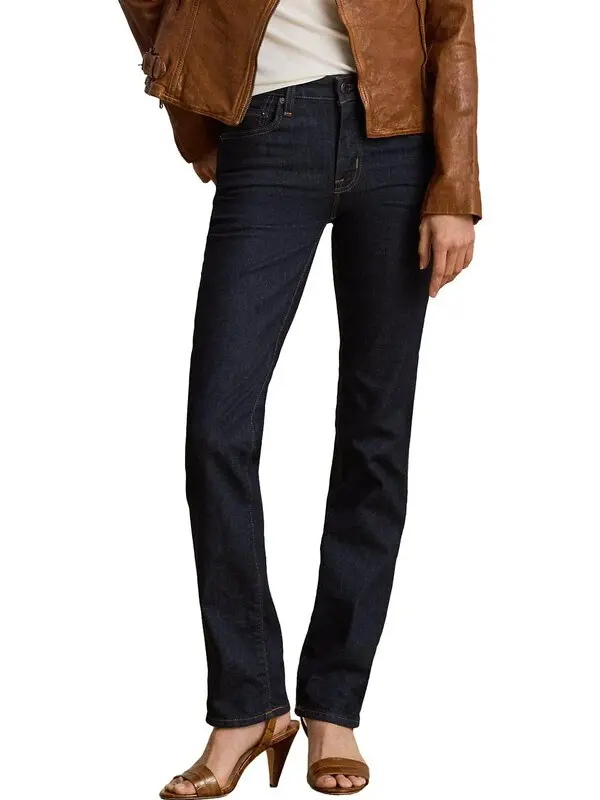 Ralph Lauren High-rise Slim Straight Jeans - Rinse Wash