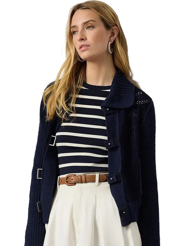 Ralph Lauren Silk-suede Hybrid Cardigan - Icon Navy