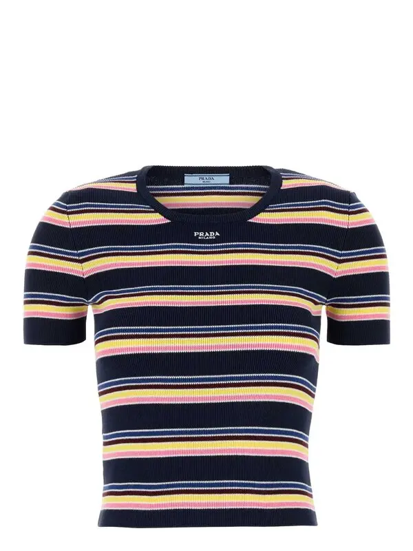 Prada Embroidered Cotton T-shirt - Multicolor