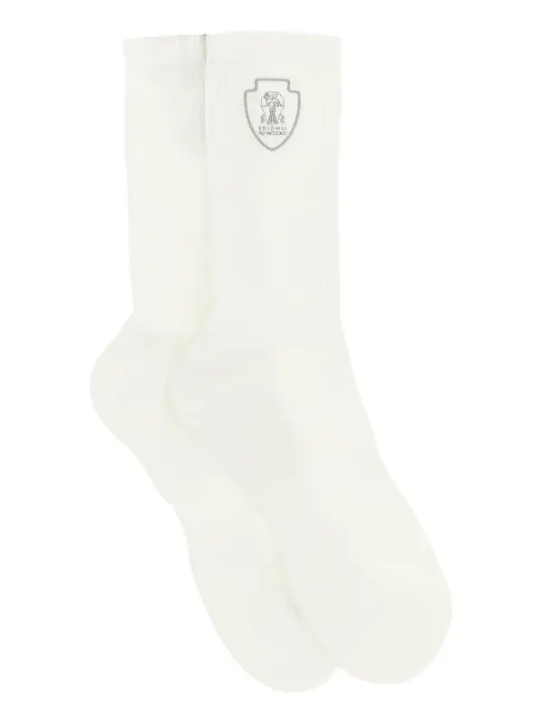 Brunello Cucinelli Tennis' Logo Tights - White