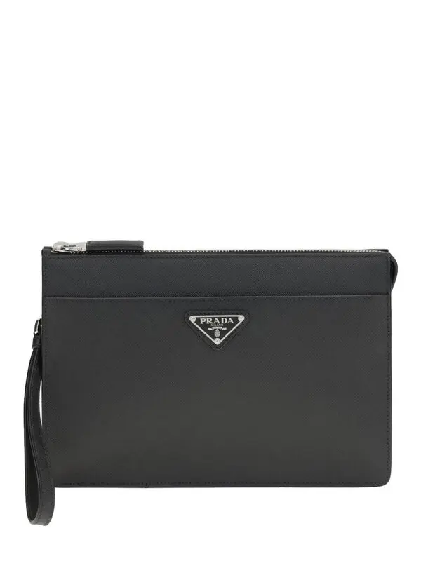 Prada Calf Leather Briefcase - Black