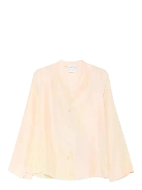 FORTE_FORTE Silk V-neck Shirt - Orange