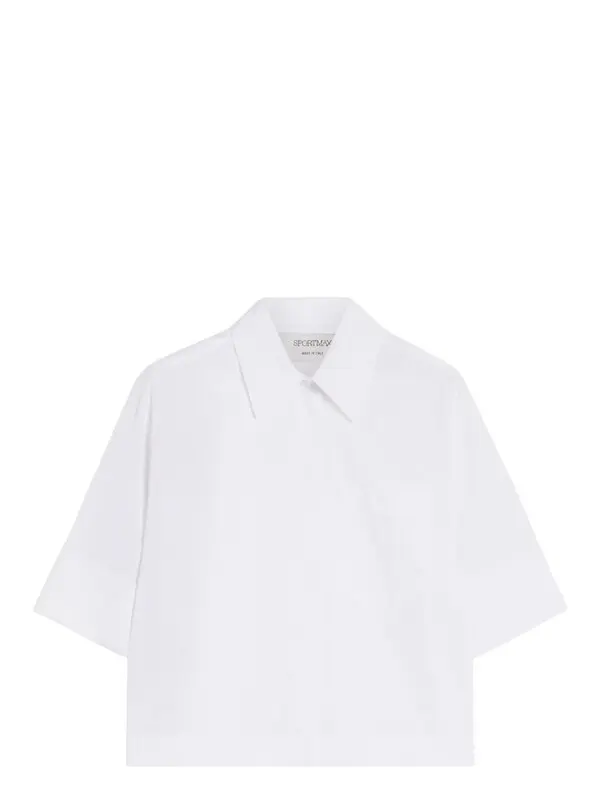 Sportmax Boxy Shirt With Patch Pockets And S-shaped Cuffs - Optical White