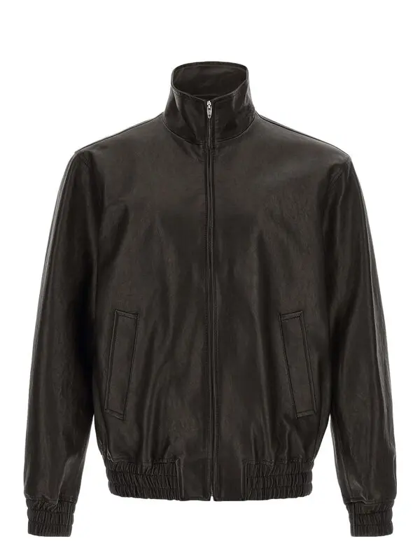 Valentino Garavani Leather Zip-up Jacket - Black