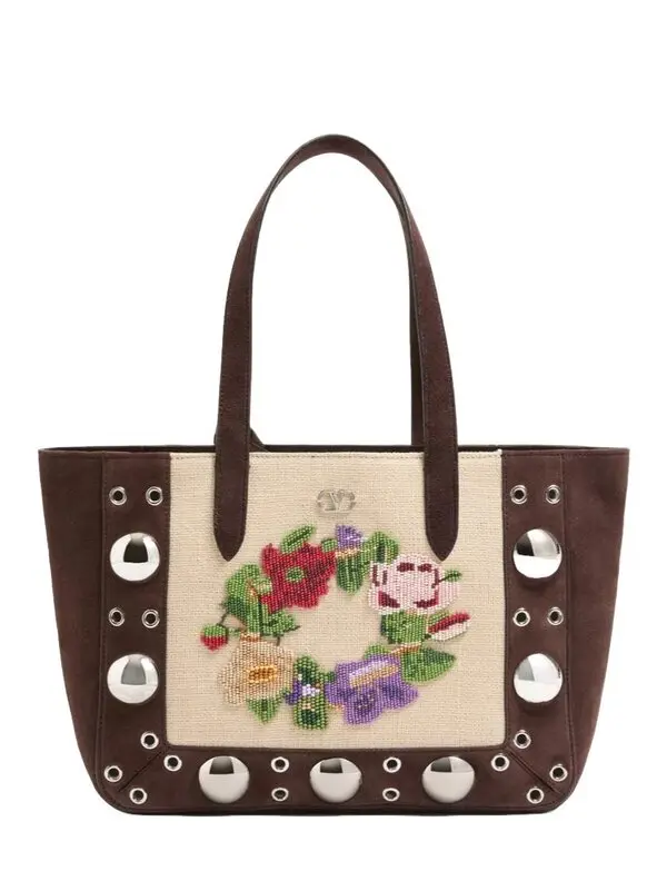 Valentino Garavani Nellcote Embroidered Medium Shopping Bag - Multicolor