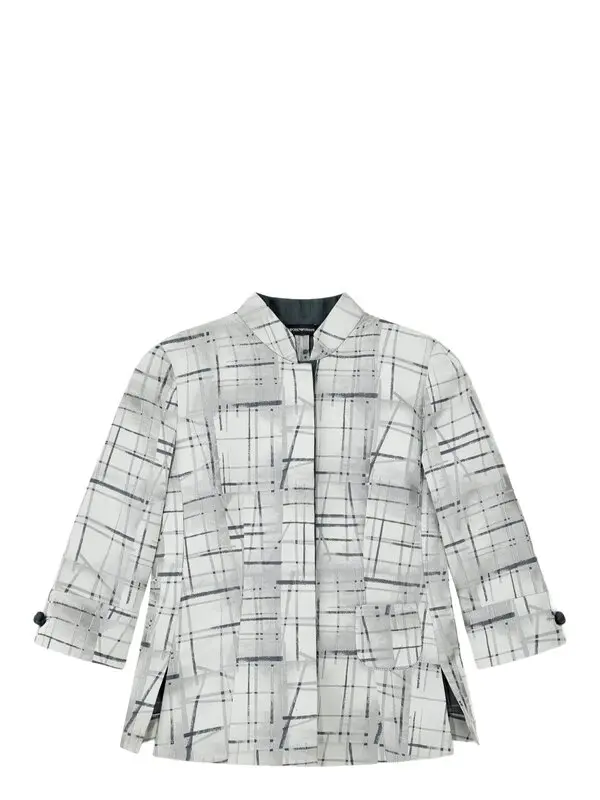 Emporio Armani Irregular Check Jacquard Shirt - Grey