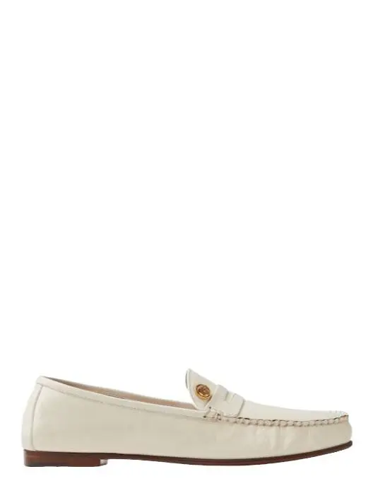 Versace Guanto Round Toe Loafers - White