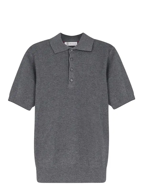 Brunello Cucinelli Short-sleeved Polo Shirt - Gray