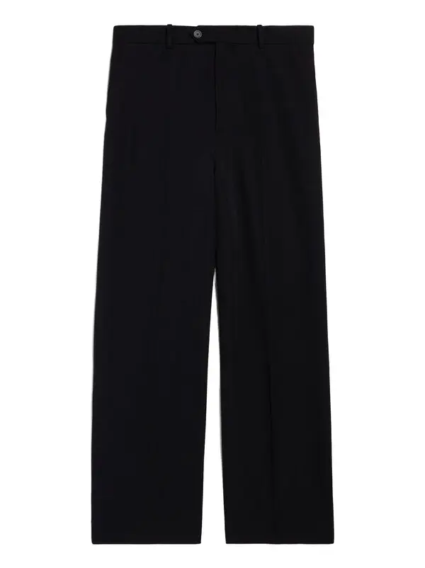 Balenciaga Large Tailored Wool Twill Pants - Black