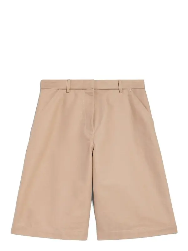 Balenciaga Double Cotton Gabardine Bermuda Shorts - Beige