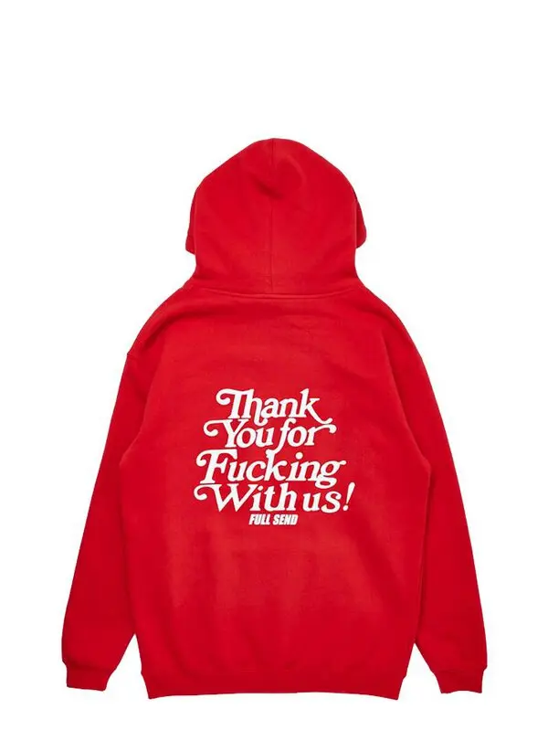 FULL SEND Thank You" Hoodie - Red