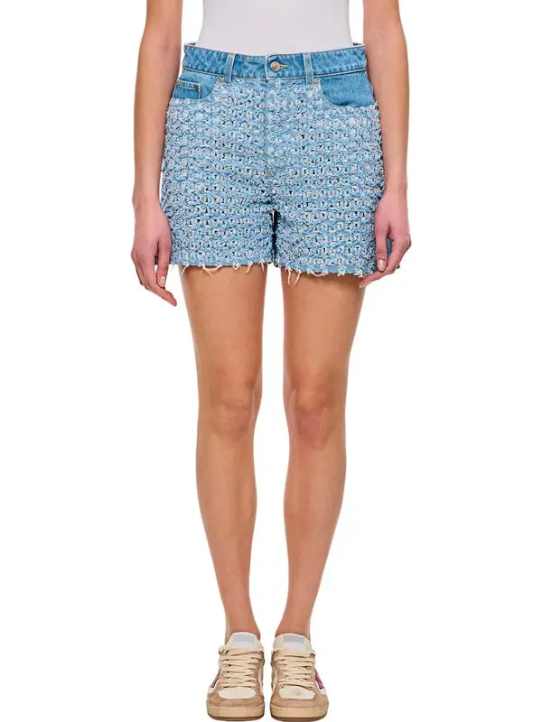Stella McCartney Boucle Denim Shorts - Multicolor