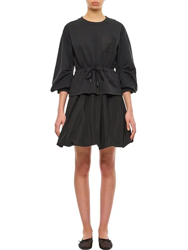 Moncler 3/4 Sleeve Dress With Drawstring Waist - Multicolor