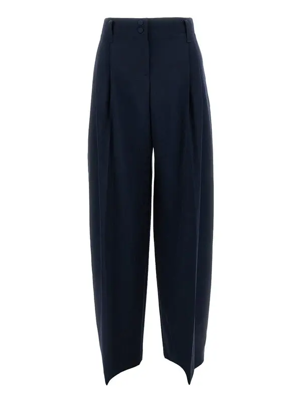 Alexander McQueen Wide-leg Pleated Wool Trousers - Multicolor