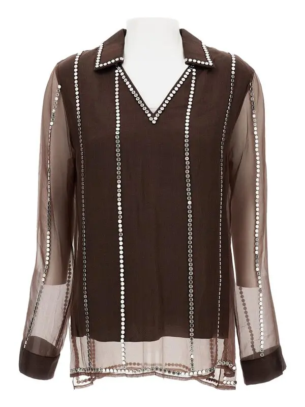 WALES BONNER Organza Shirt With Metal Stud Details - Multicolor