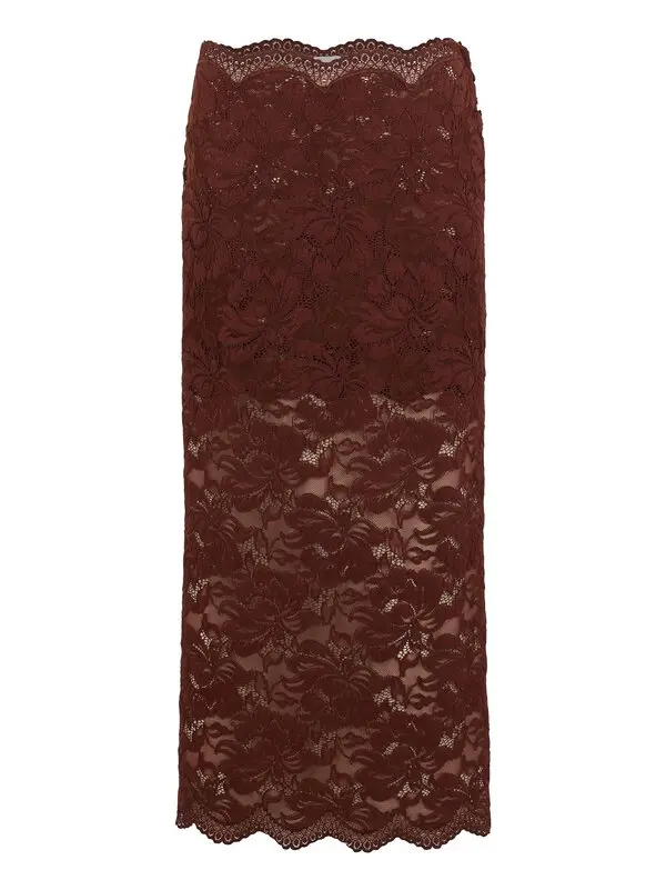 Rabanne Midi Lace Skirt - Multicolor