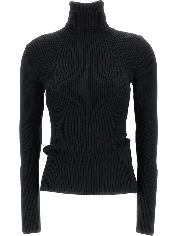 Junya Watanabe Stretch Wool Ribbed Turtleneck Sweater - Multicolor