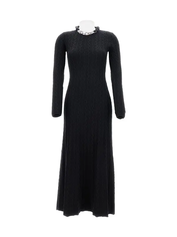 Rabanne Long Sleeve High Neck Dress - Multicolor