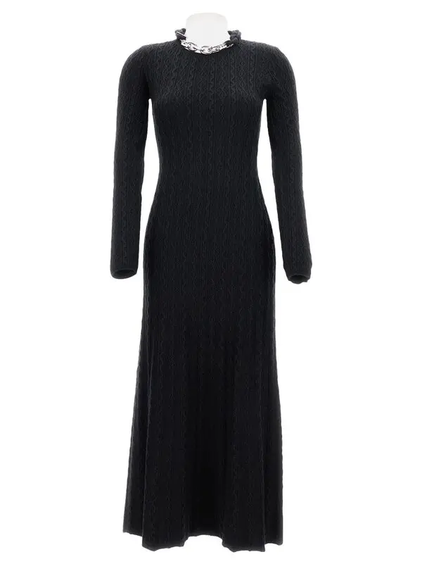 Rabanne Long Sleeve High Neck Dress - Multicolor