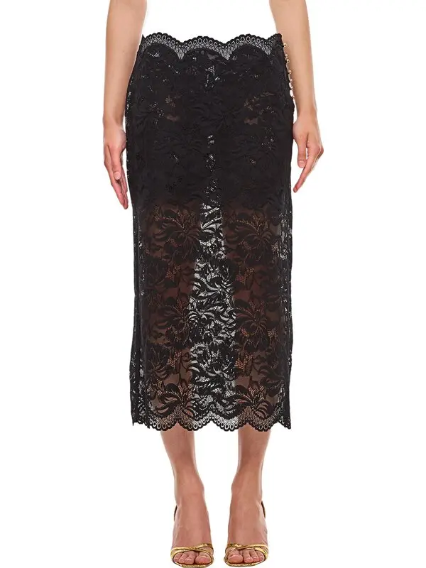 Rabanne Lace Midi Skirt - Multicolor