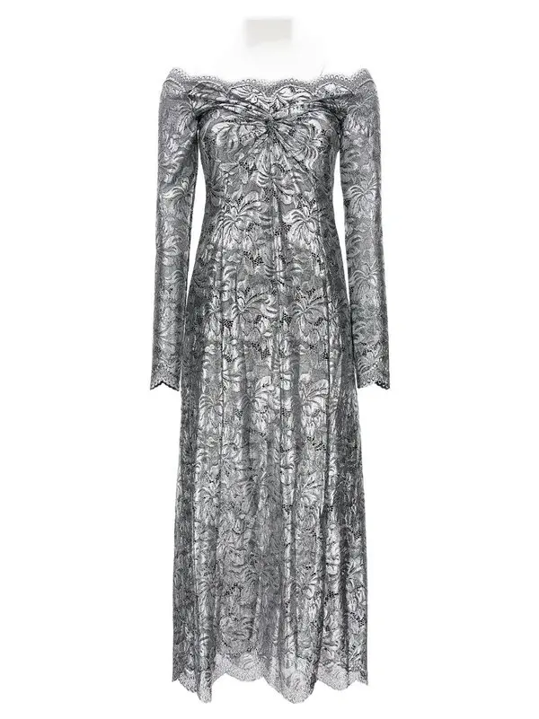 Rabanne Long Sleeve Lace Dress - Multicolor