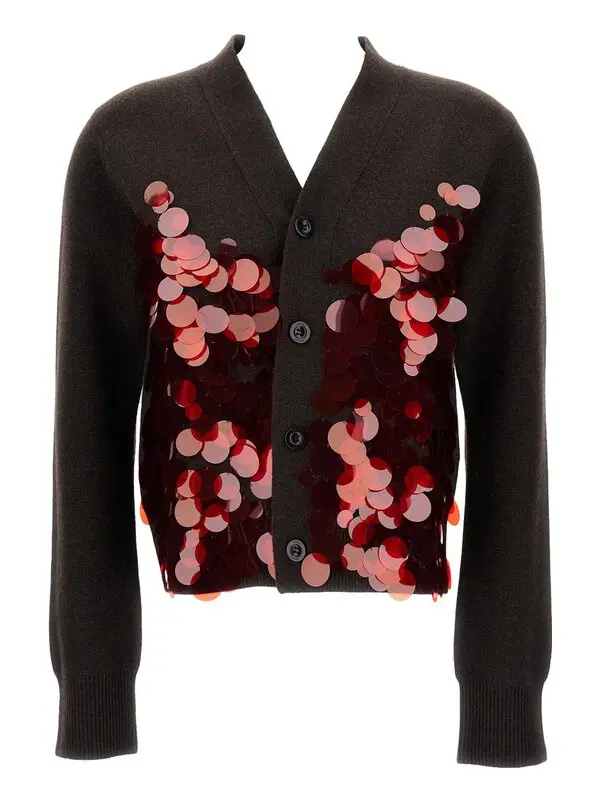 Sacai Knit Cardigan With Sequins - Multicolor