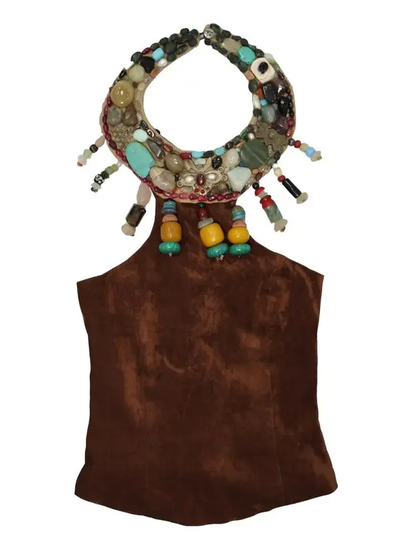 28NATELIER The Stone Lace-up Top - Brown